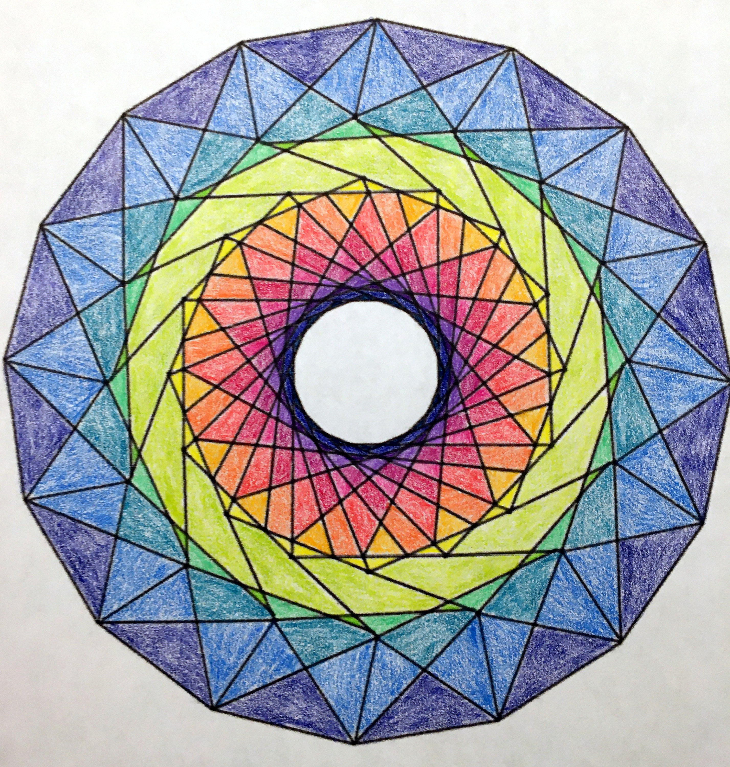 Printable Geometric Mandala Coloring Page PDF | Number 7 - Etsy