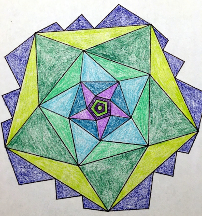 Printable Geometric Mandala Coloring Page PDF | Number 25 - Etsy