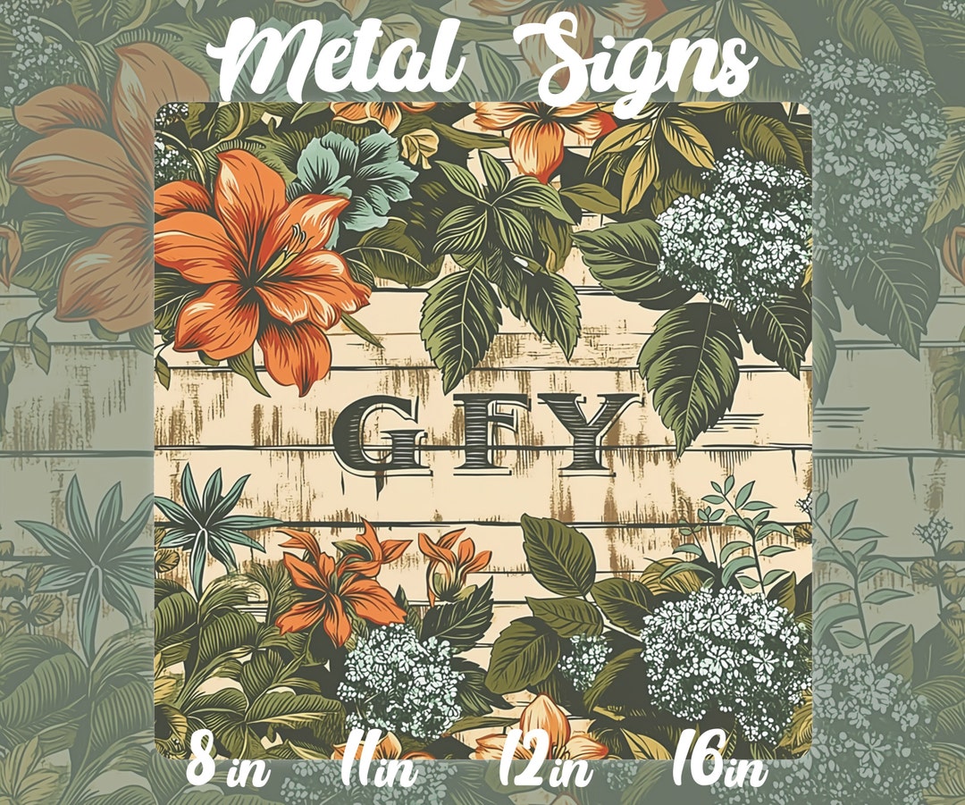 GFY Farmhouse Aesthetic Flat Metal Sign | Funny Trendy Home Decor Go F ...