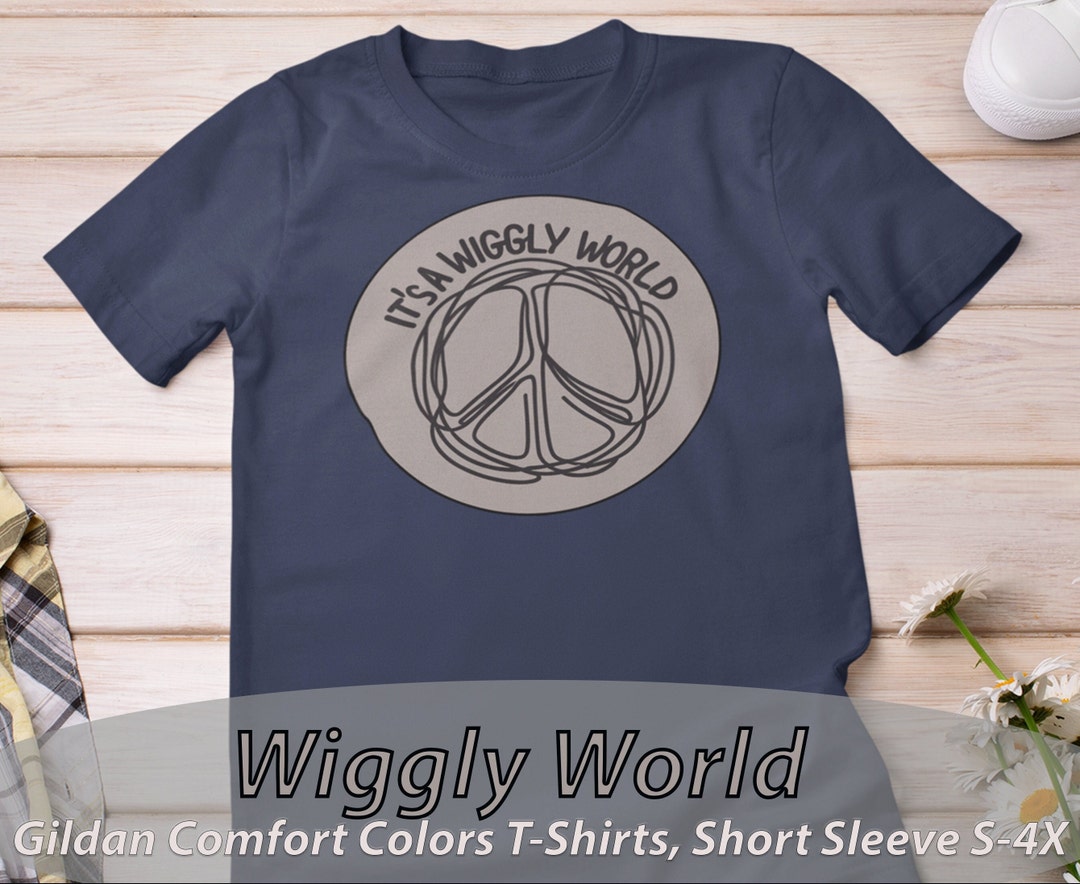 Wiggly World Comfort Colors Short Sleeve T-shirts 2X 3X 4X | Peace Sign ...