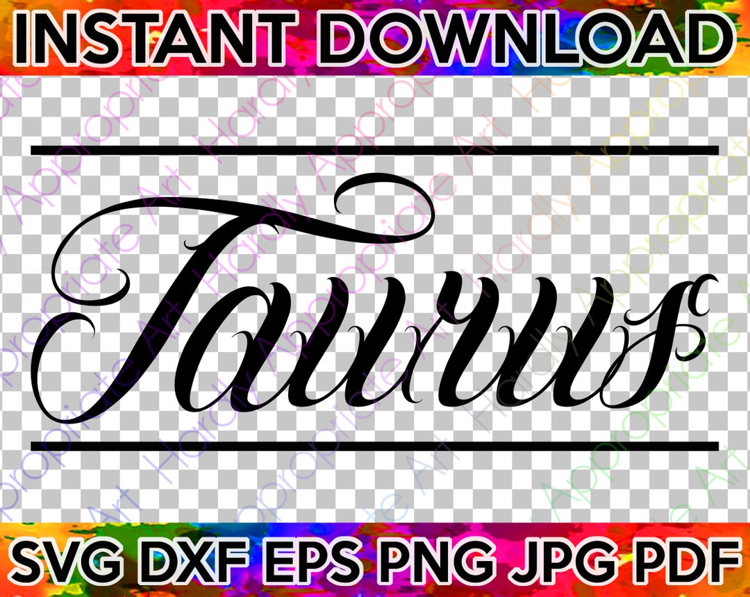 TAURUS SVG in Fancy Script With Lines Zodiac SVG Cut File for Cricut ...
