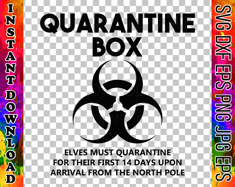 Elf Quarantine Box Cut File Christmas SVG Elf in a Box - Etsy
