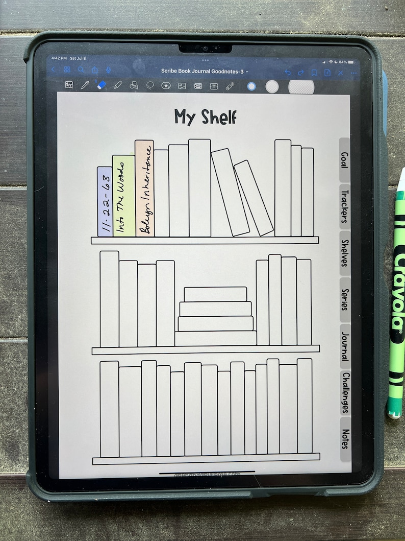 Reading Journal Digital Planner Book Journal for Goodnotes iPad Tablet ...