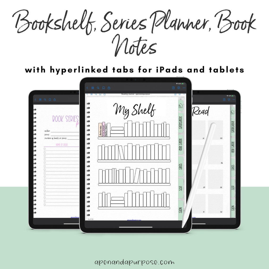 Digital Reading Journal Digital Book Journal Goodnotes Ipad - Etsy