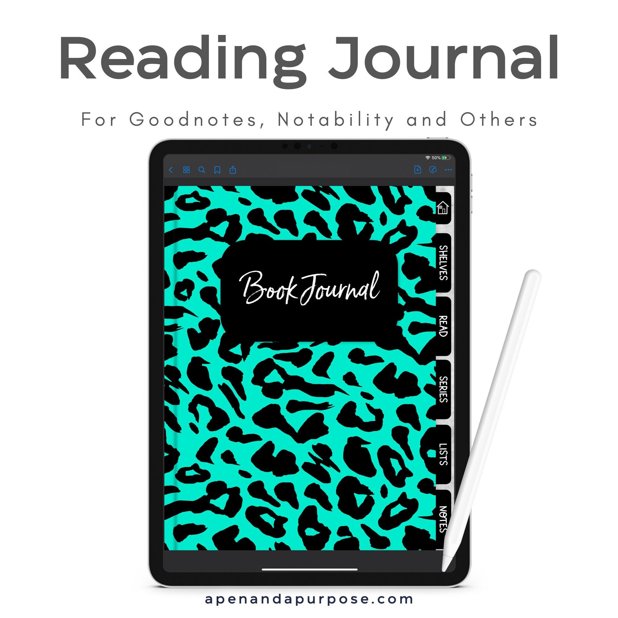 Book Tracker, Digital Reading Journal, Digital Planner Book Journal ...