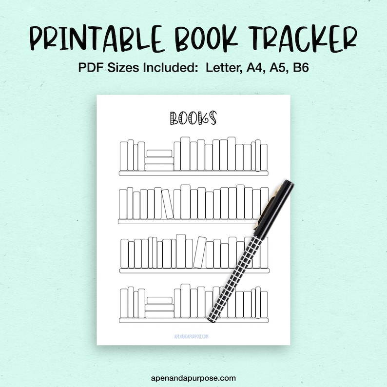 Book Tracker PDF in A4, A5, Letter, and B6 Size. Track the Books You've ...