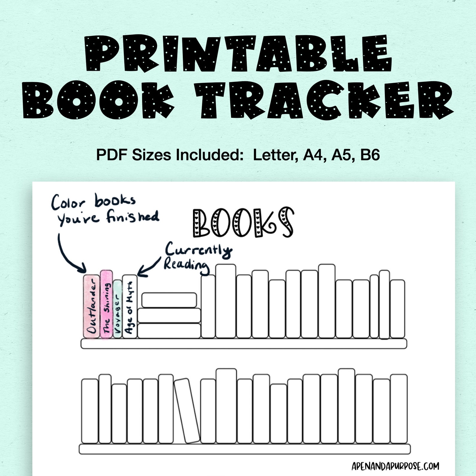 Book Tracker PDF in A4, A5, Letter, and B6 Size. Track the Books You've ...