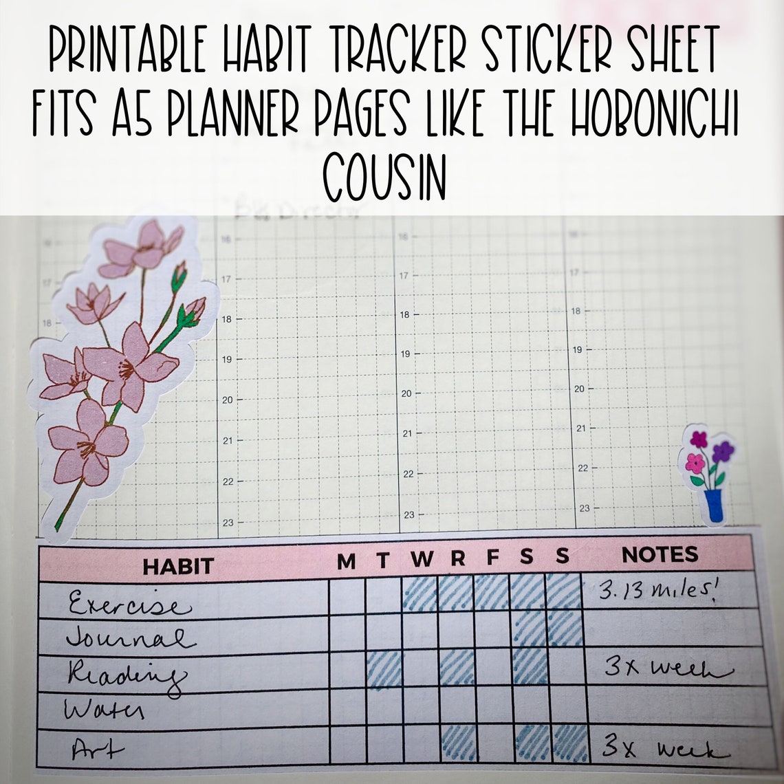 Habit Tracker Stickers, Printable Stickers, Habit Planner, Weekly Habit ...