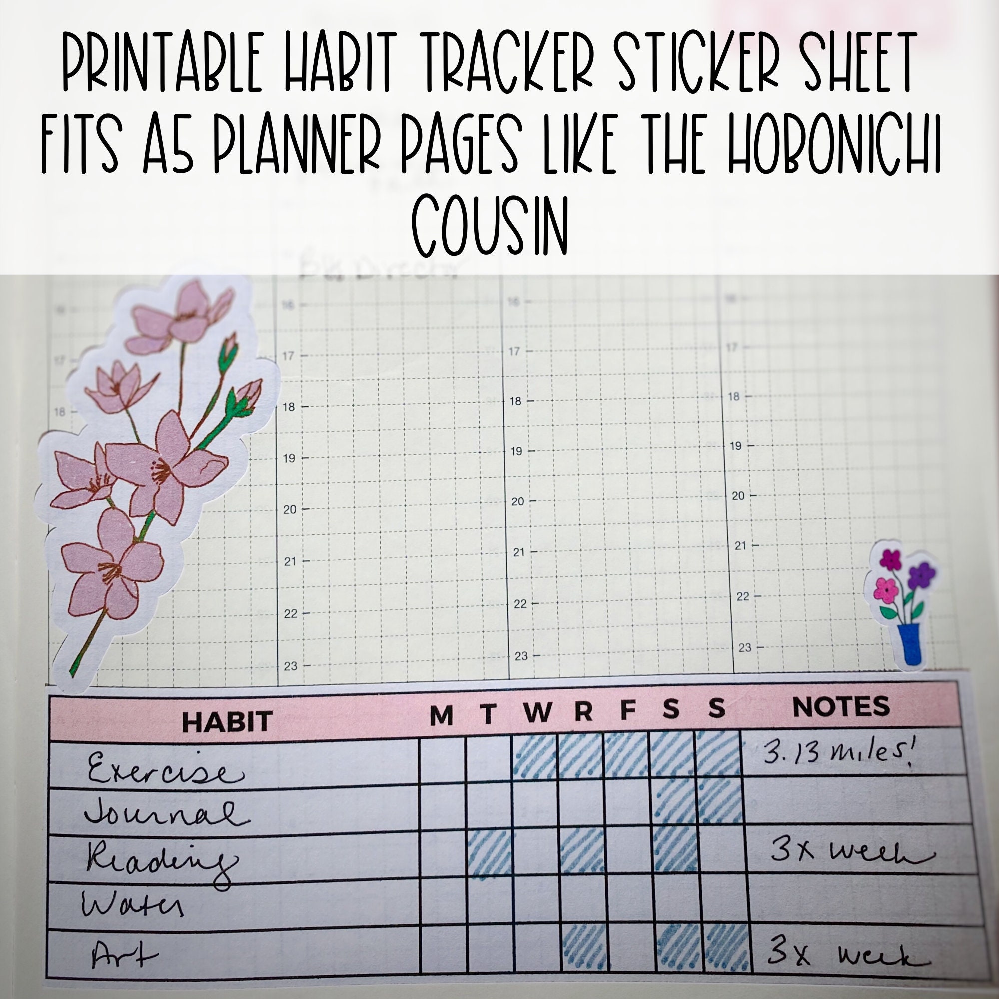 Habit Tracker Stickers, Printable Stickers, Habit Planner, Weekly Habit ...