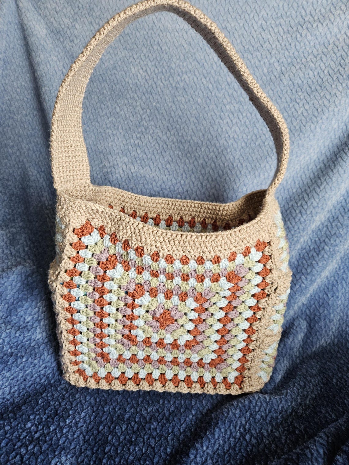 Crocheted Granny Square Tote - Etsy