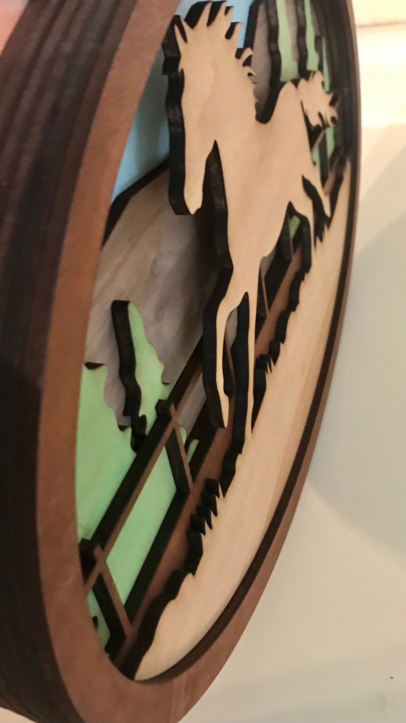 3 Dimentional Multi Layer Wood Running Horse Wall Art Great | Etsy
