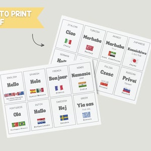 Hello Languages Around the World Flashcards | Educational Flash Cards ...