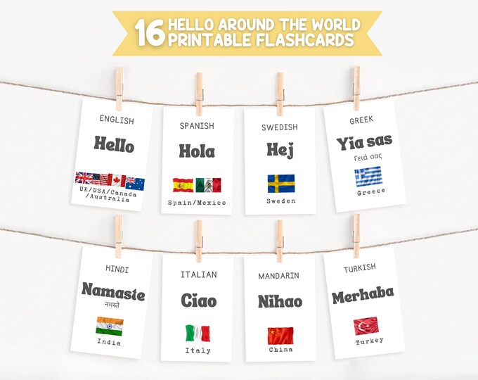 Hello Around the World Flashcards Multicultural Language Resources ...