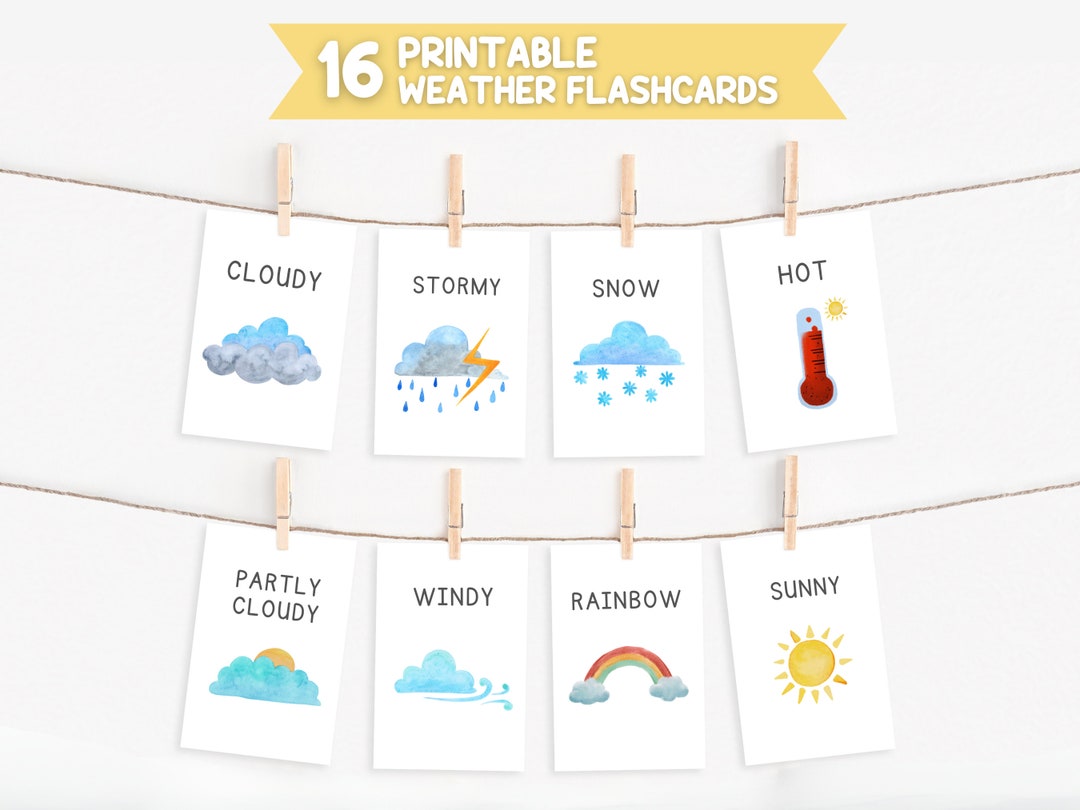Weather Flashcards | Educational Flash Cards | Children's Learning ...