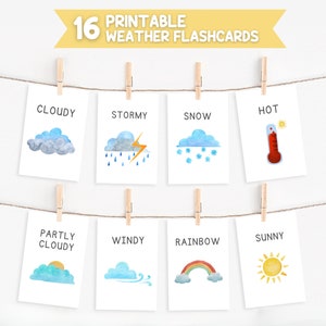 Weather Flashcards | Educational Flash Cards | Children's Learning ...
