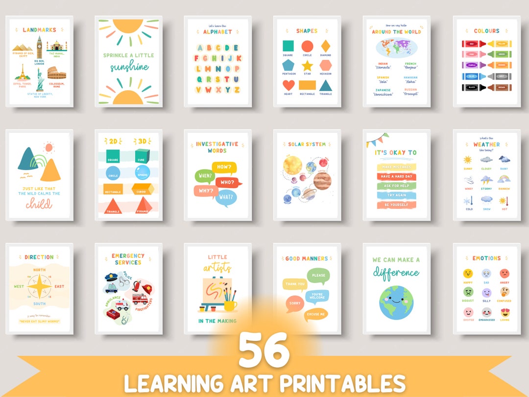 Educational Learning Prints Bundle | Classroom Teaching Decor Display ...