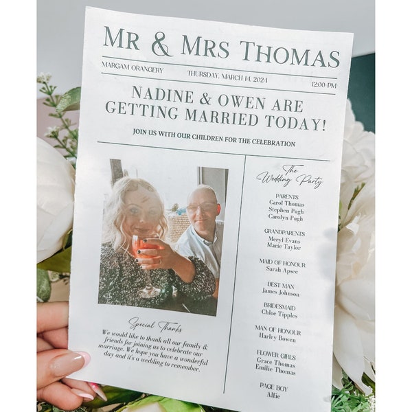 Wedding Order of Service Leaflet - Etsy UK