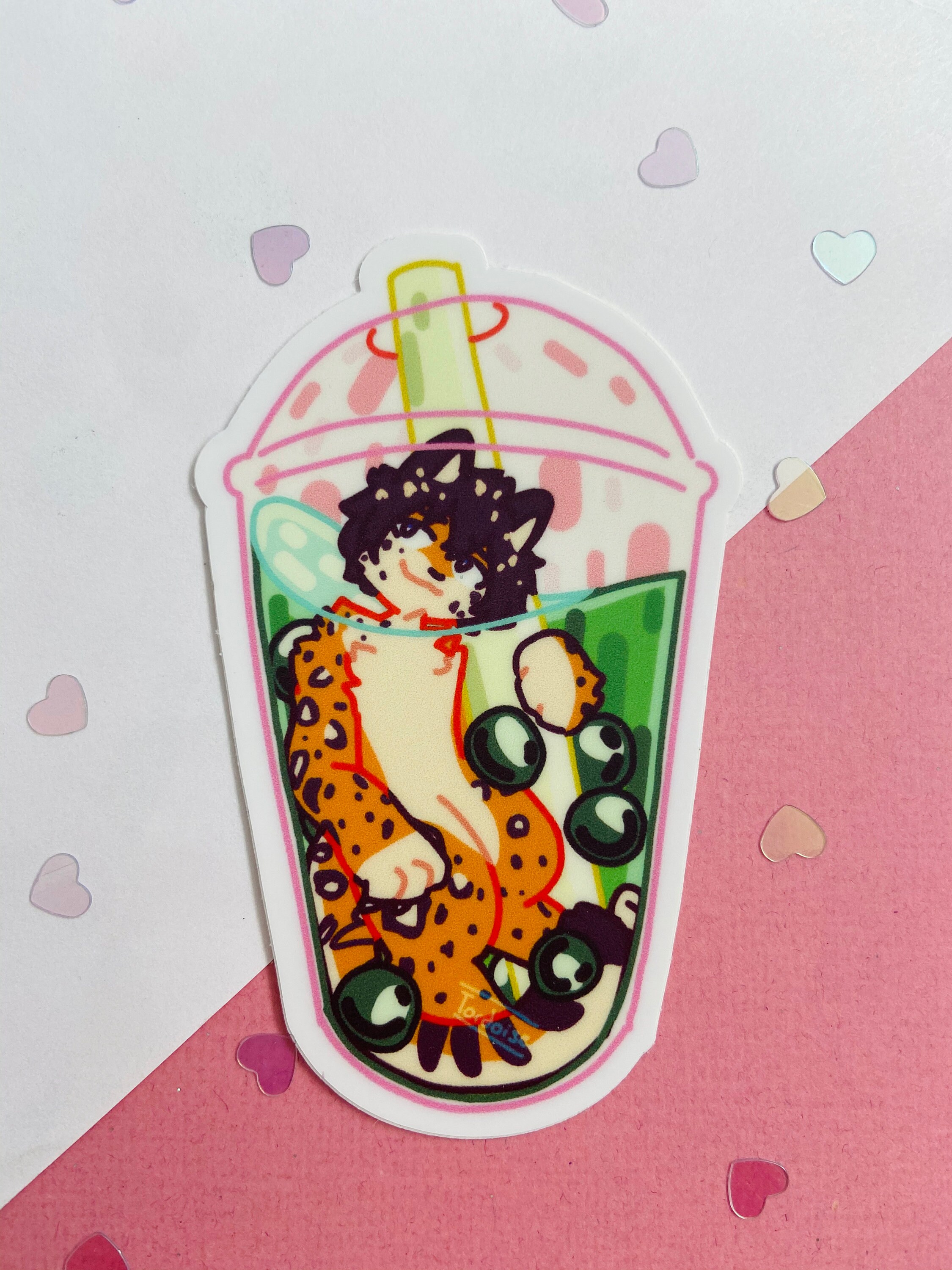 BOBA CATS Vinyl Waterproof 3” Sticker Set 2 Stickers Furry Tiger ...