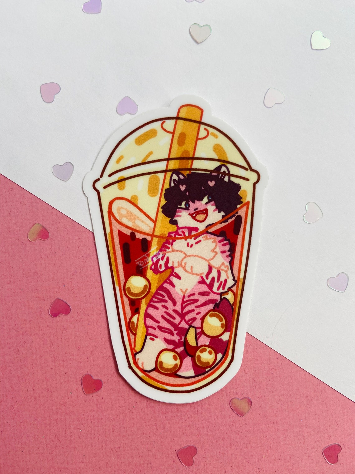 BOBA CATS vinyl waterproof 3 sticker set 2 stickers furry | Etsy