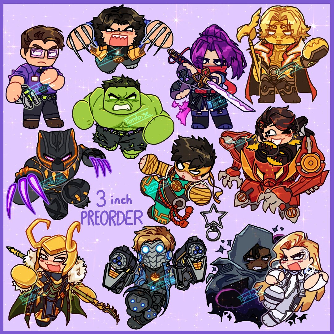 Set 2 PREORDER: 3 Inch MARVEL RIVALS Acrylic Glitter Epoxy Keychains - Etsy