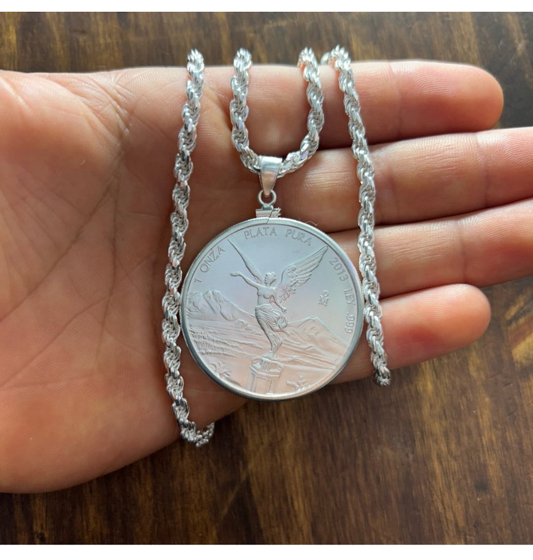 Real Solid Silver Mexican Libertad Chain - Etsy