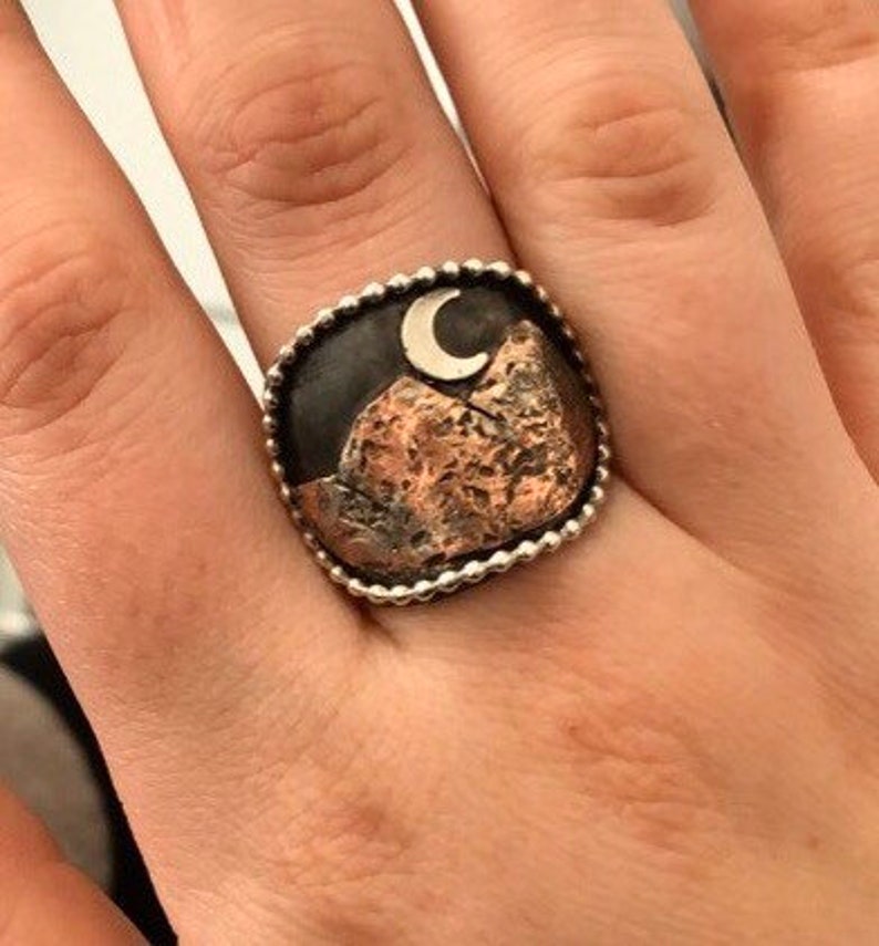 Sahara Ring Size 9 Desert Ring Mountain Ring Moon Ring - Etsy