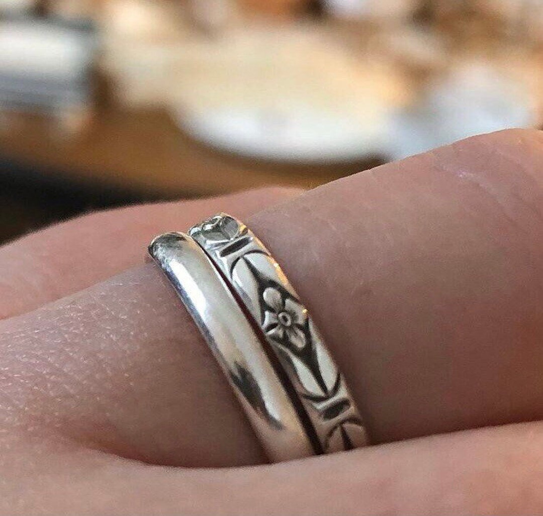Stacking Ring Set, Handmade Stacking Band Set, Sterling Silver Stacking ...