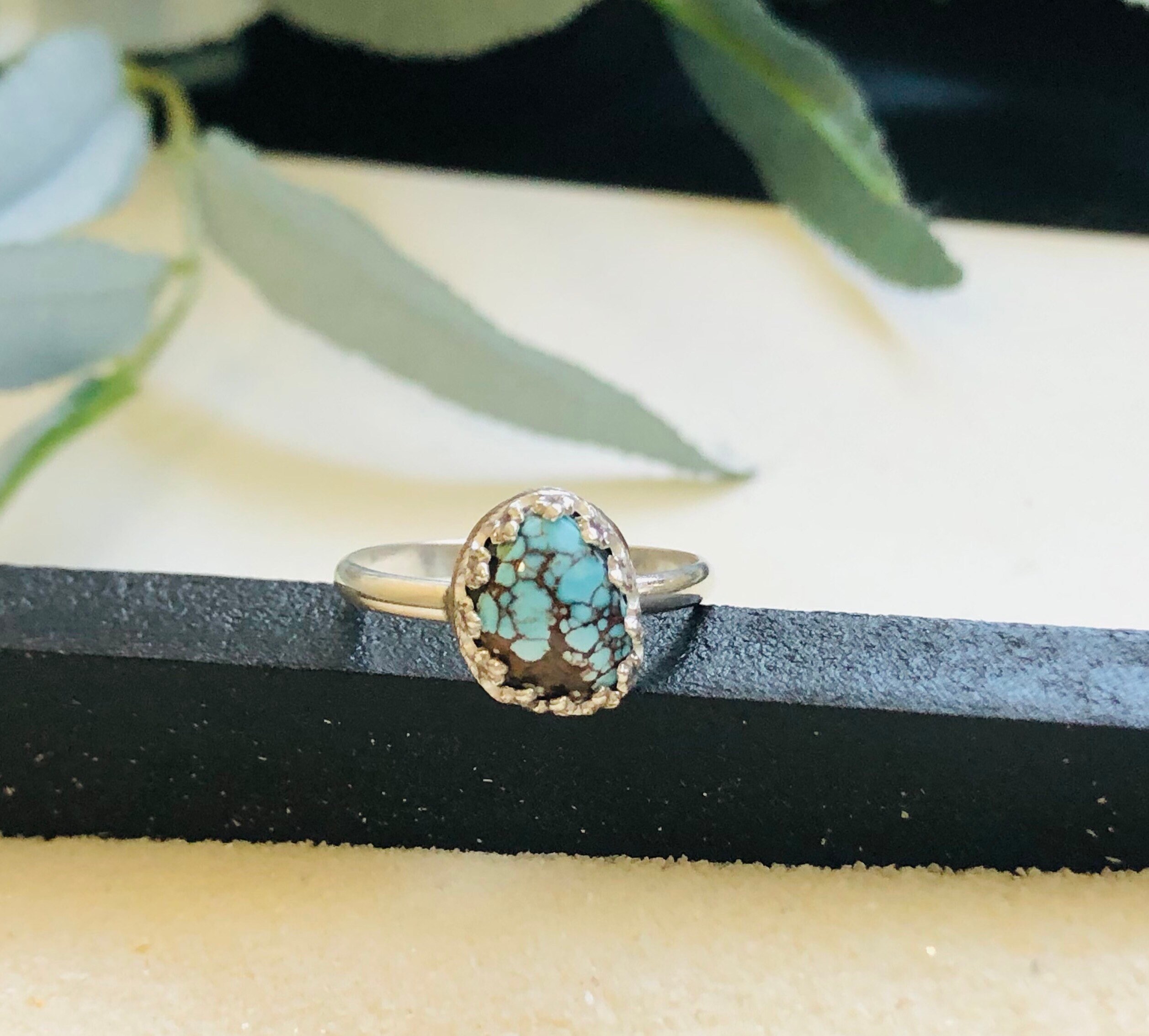 Turquoise ring spider turquoise ring sterling silver | Etsy