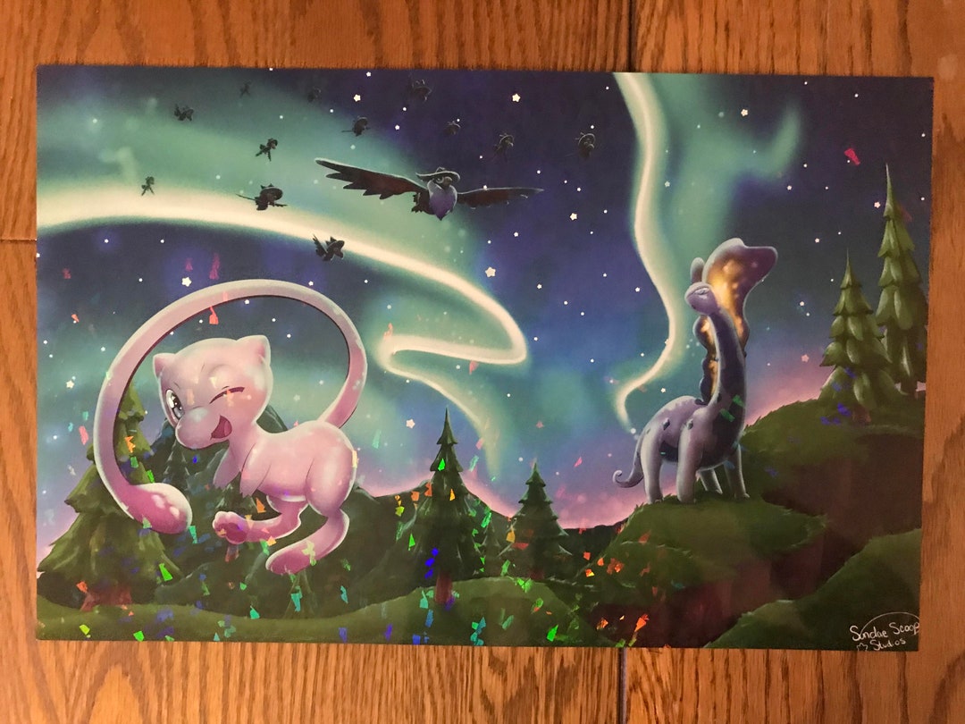 Mew and Friends Poster | 17x11 Holofoil Print - Etsy