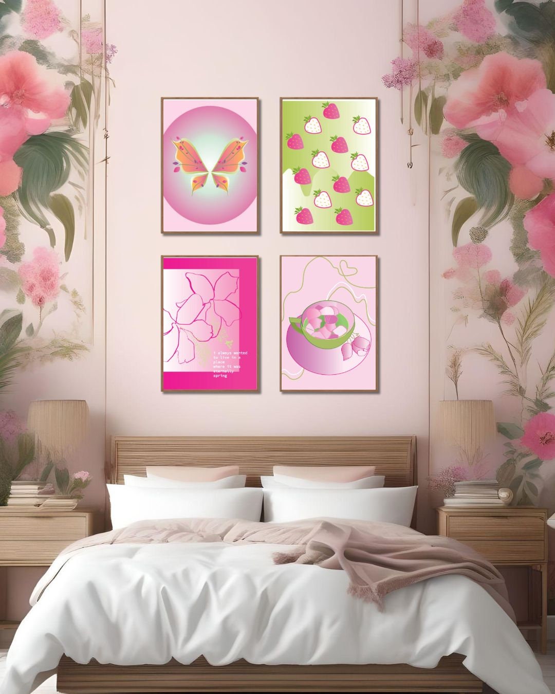 Flora From Winx Club Printable Wall Art Set of 4 | Pink & Green Cute ...