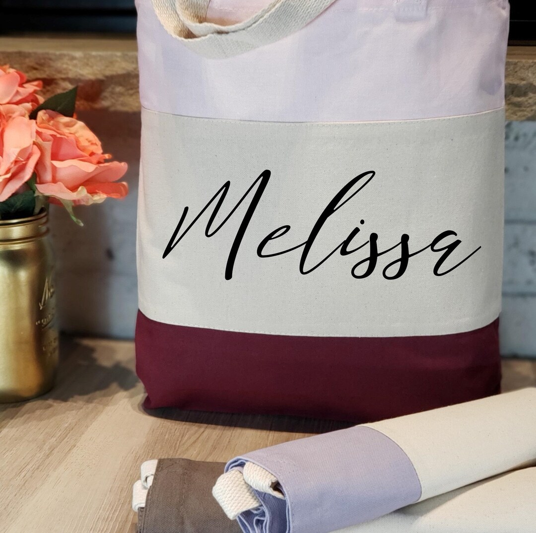 Custom Name Cotton Canvas Tote Bag, Personalized Gift - Etsy