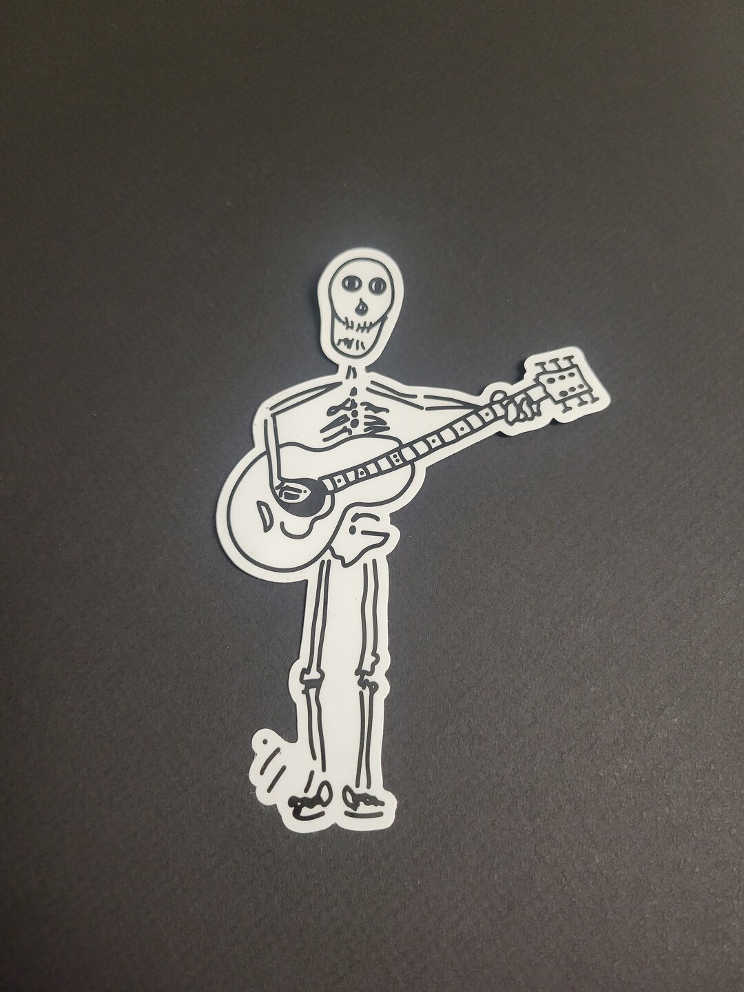 Skeleton With Guitar Vinyl Sticker, Large - Etsy