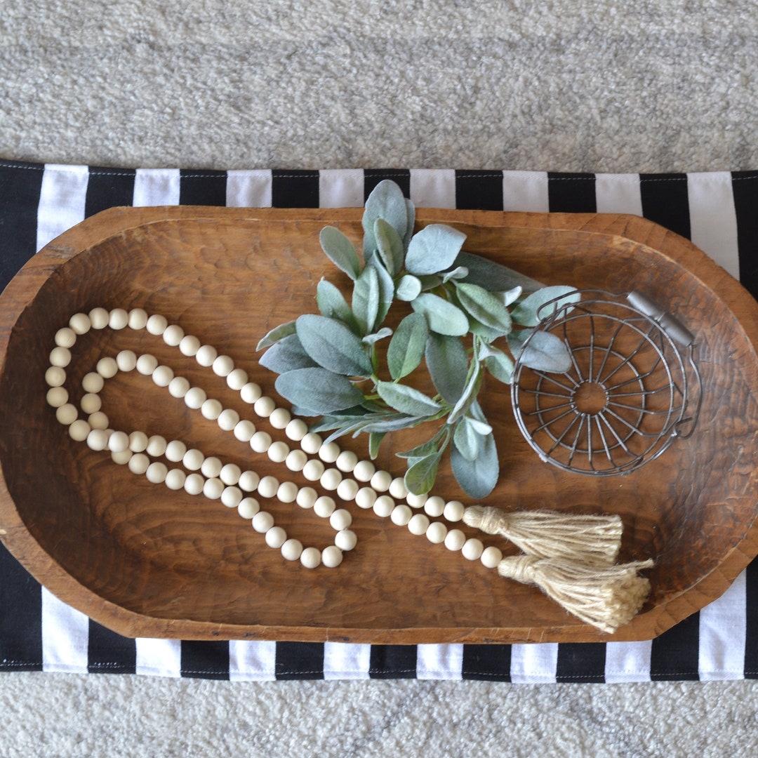 54" Natural Wooden Bead Garland ~ Farmhouse Decor ~ Rustic Wooden ...