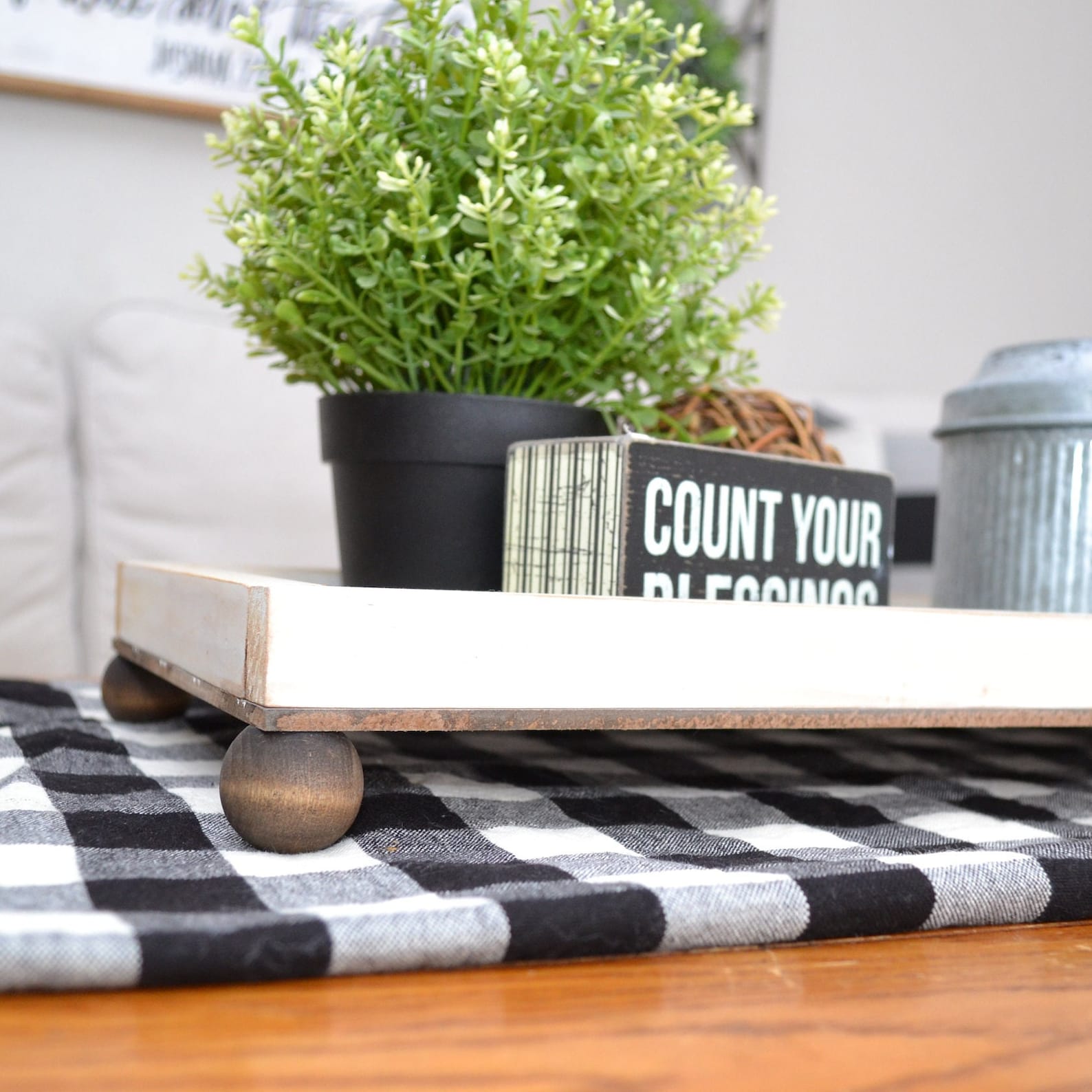 Long Rustic Table Tray With Feet Coffee Table Decor Coffee Bar - Etsy
