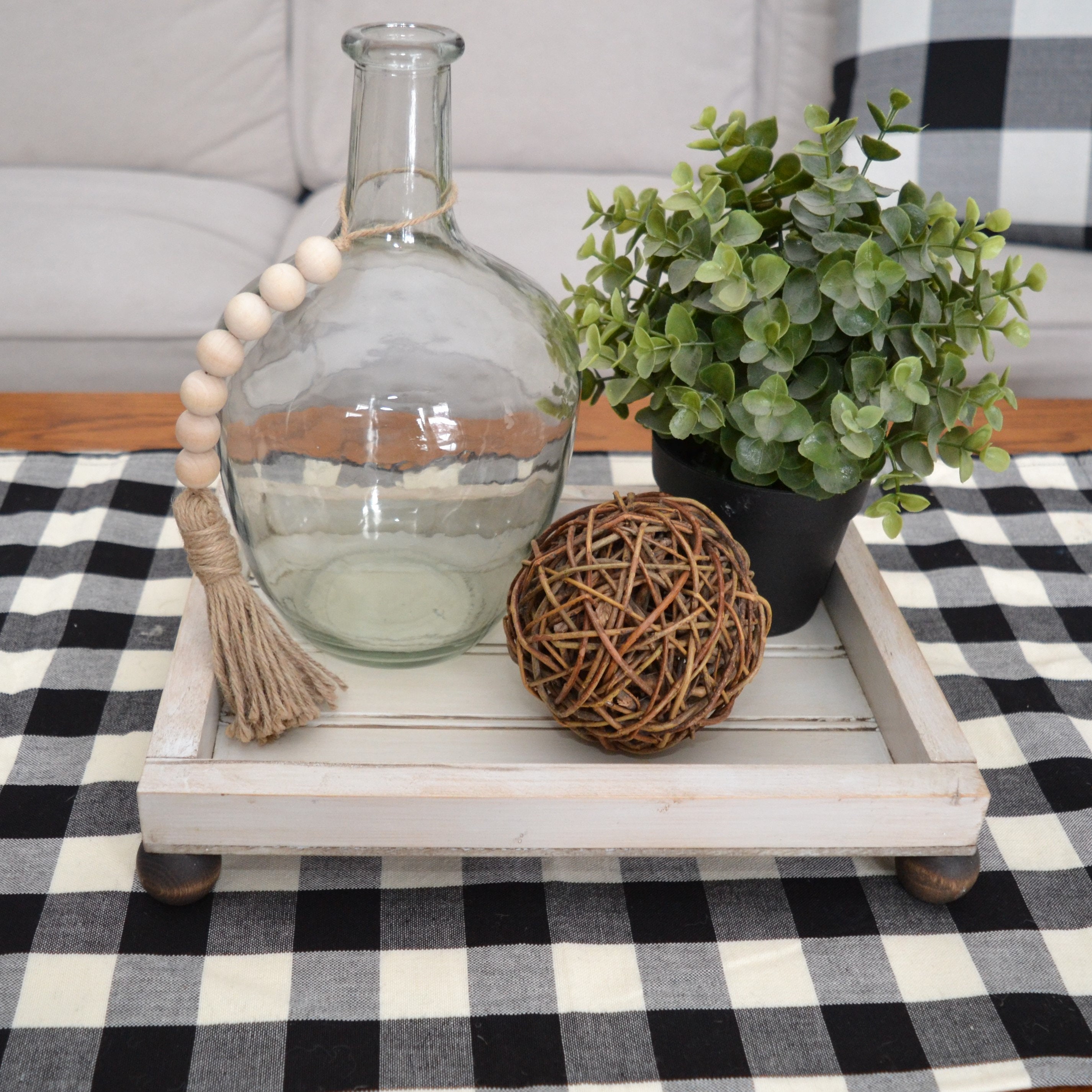 Mid Size Rustic Table Tray With Feet Coffee Table Decor Coffee - Etsy