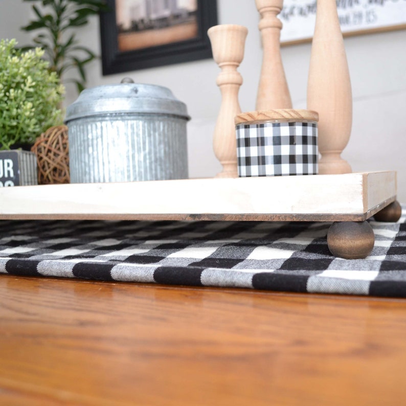 Long Rustic Table Tray With Feet Coffee Table Decor Coffee Bar - Etsy