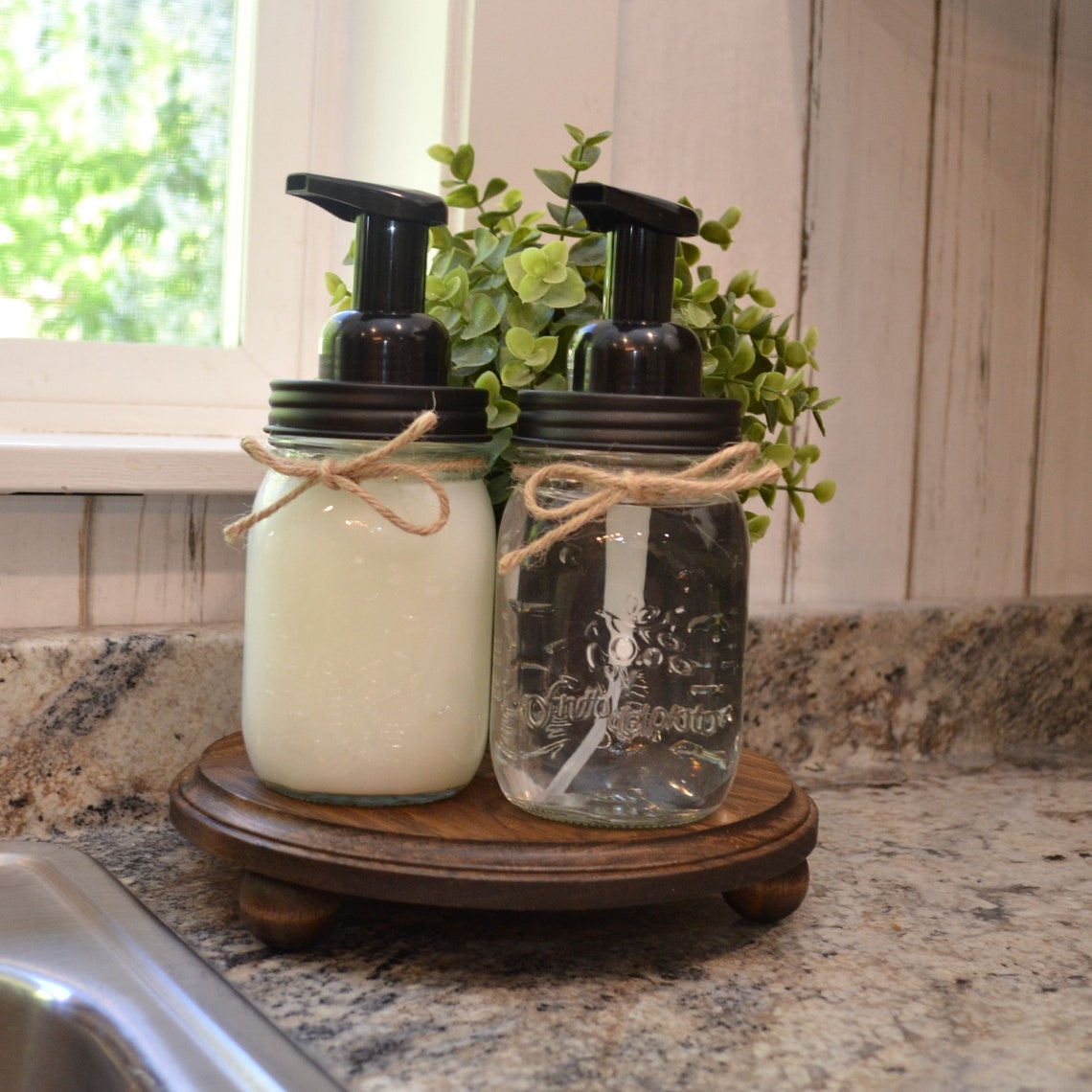 Foaming Soap Dispenser Set With Pedestal. Farmhouse Kitchen - Etsy