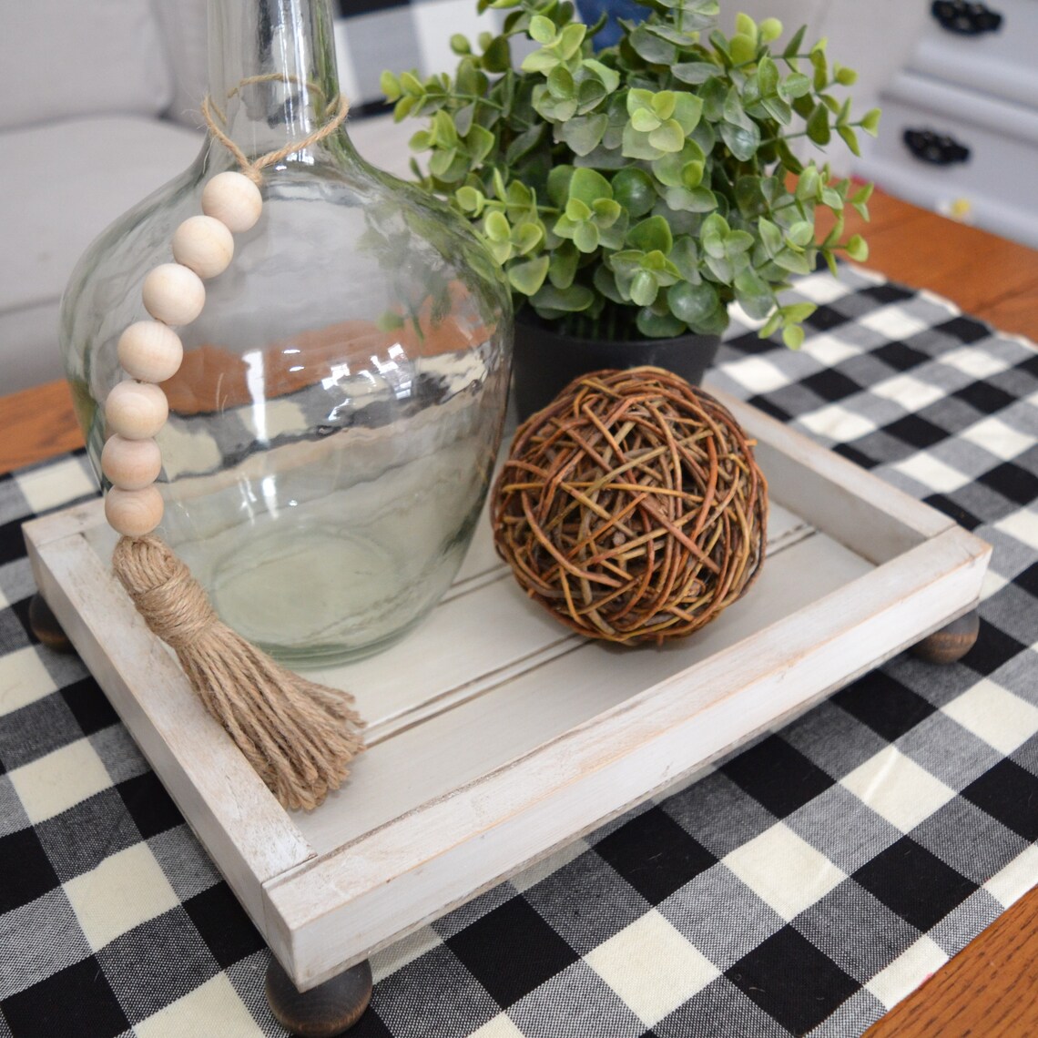 Mid Size Rustic Table Tray With Feet Coffee Table Decor Coffee - Etsy
