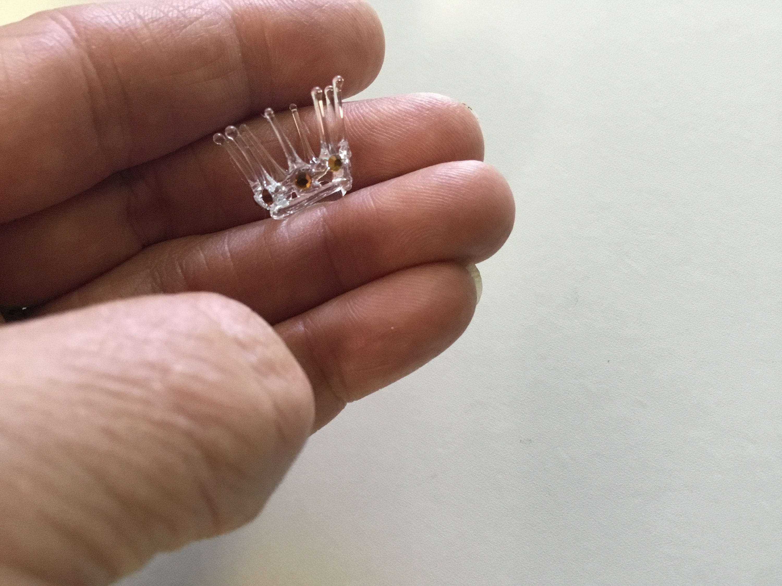 12 inch Miniature handmade blown glass crown-Miniature doll crown for ...