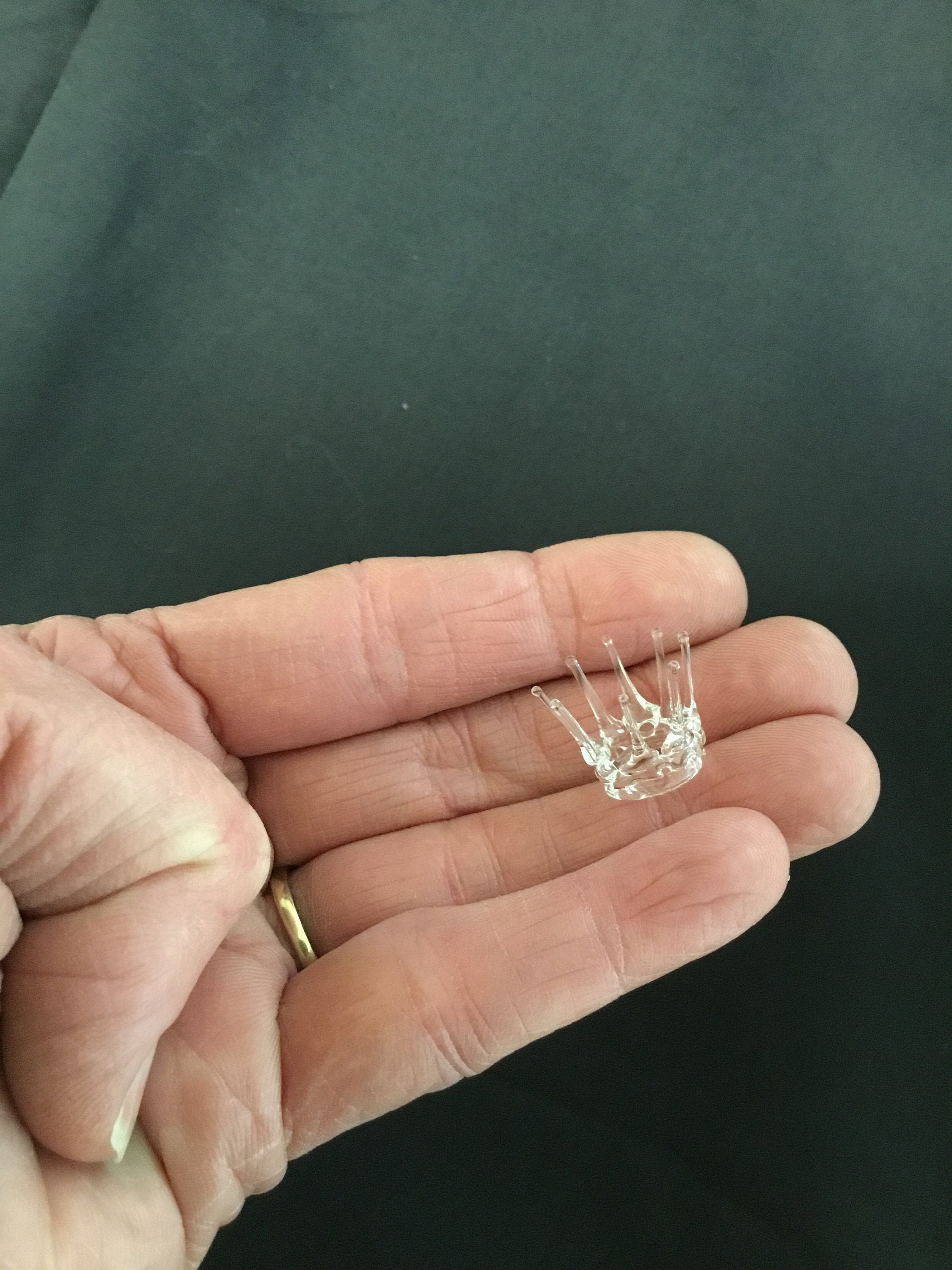 12 inch Miniature handmade blown glass crown-Miniature doll crown for ...