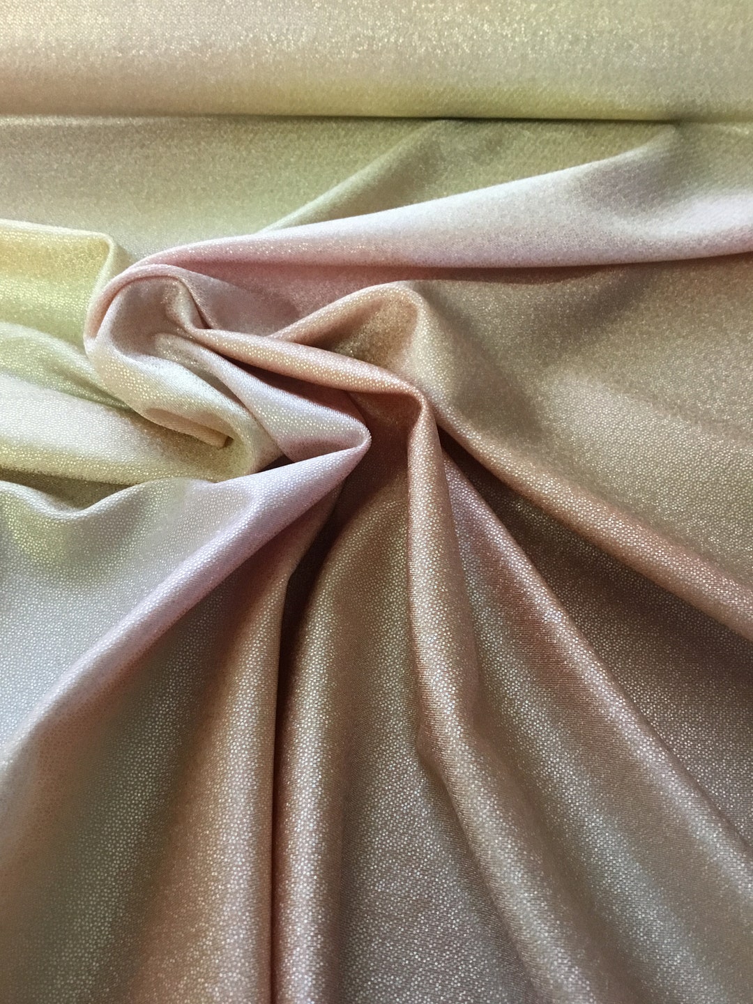 Estirar 4 vías shimmer ombré tela-Amarillo pálido melocotón rosa-Traje ...