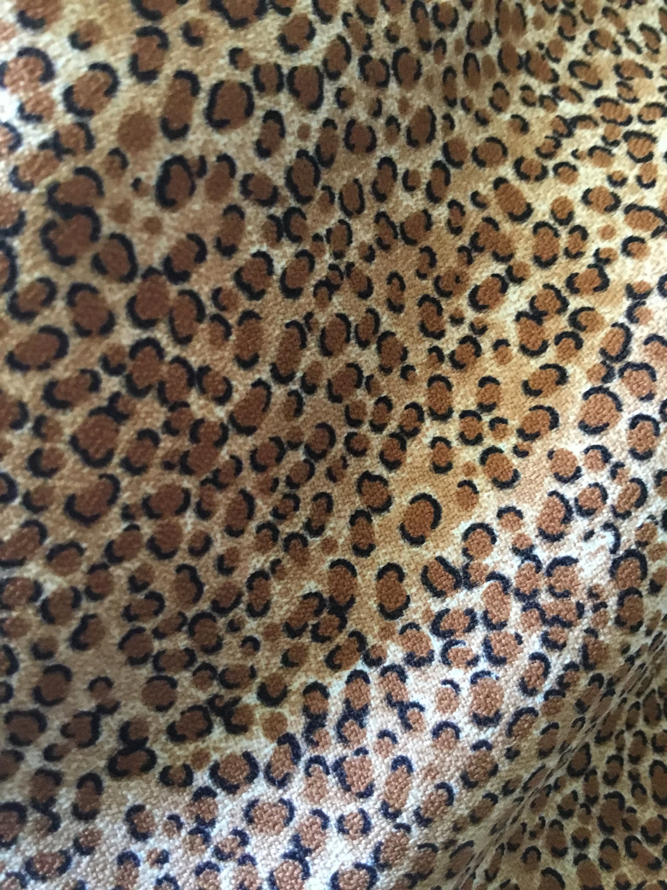 Vintage Tiny Leopard Print Fabric Polyester Type Fabric-by the Yard ...