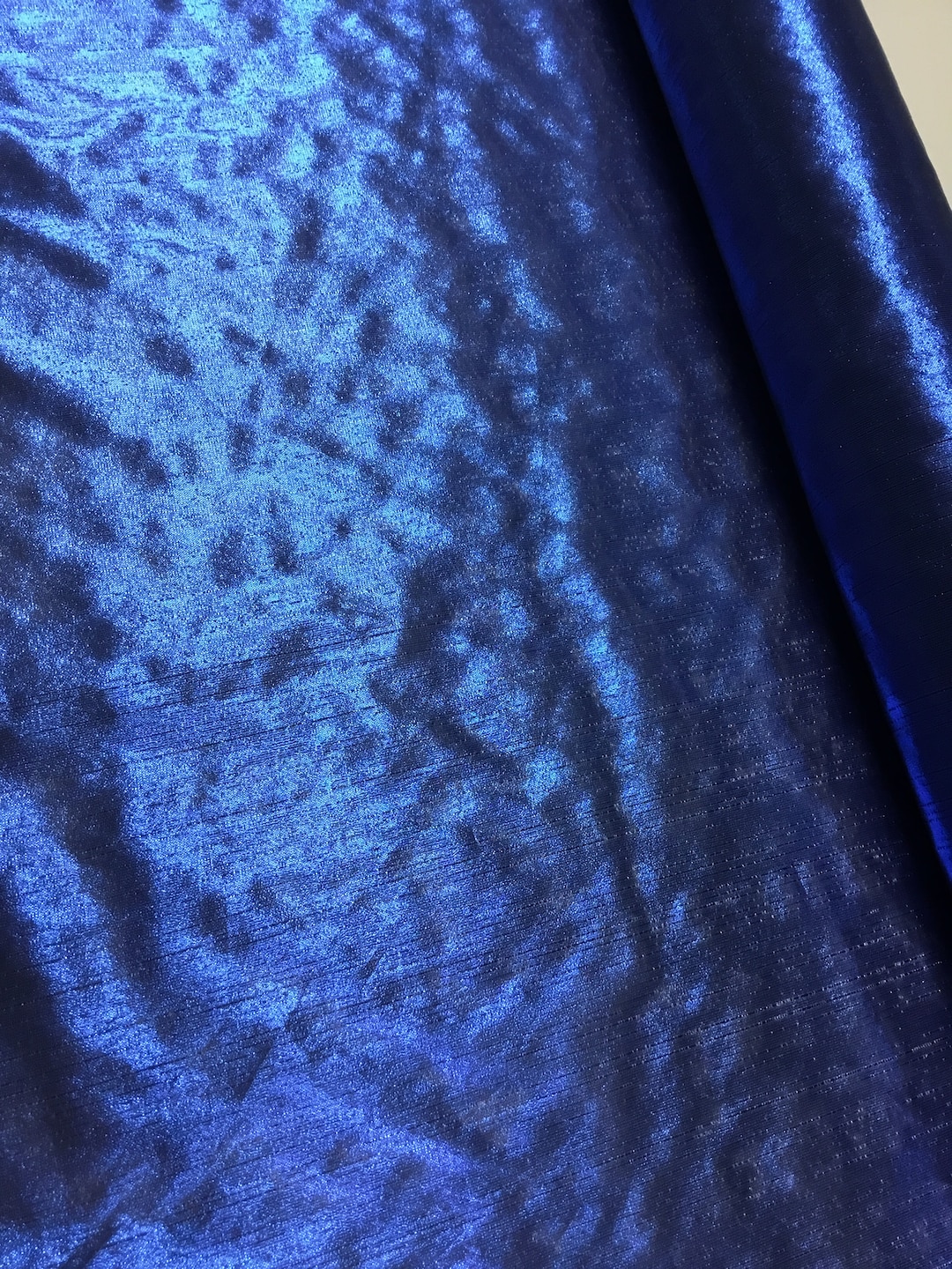 Vintage Shiny Blue Sparkly Sheer Fabric by the Yard-blue Metallic ...