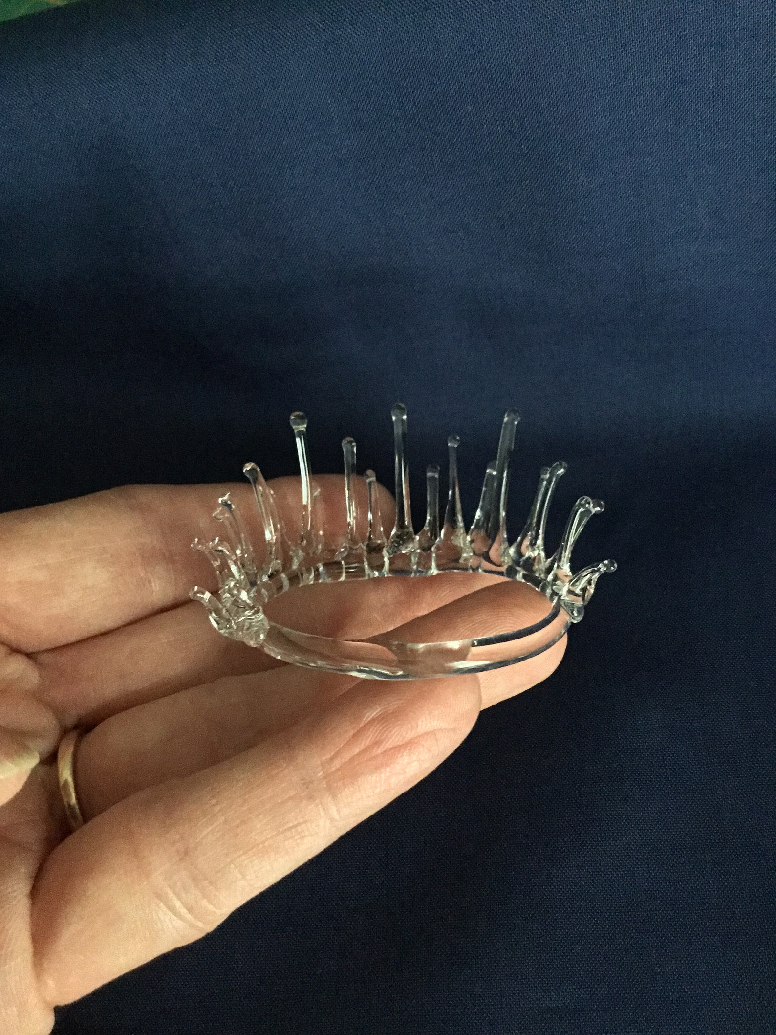 2 Miniature Handmade Blown Glass Crown-miniature Doll Crown - Etsy