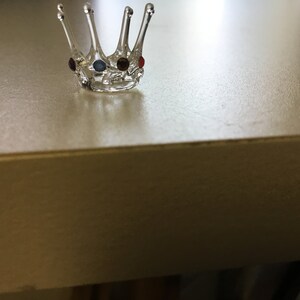 1/2 Inch Miniature Handmade Blown Glass Crown With Gems-tiny Doll Crown ...