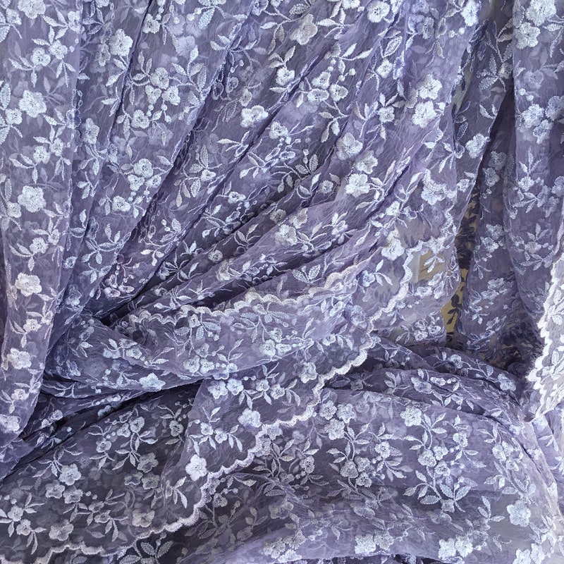 Embroidered Sheer Fabric - Etsy