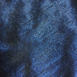 Vintage Shiny Blue Sparkly Sheer Fabric by the Yard-blue Metallic ...