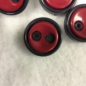 Vintage Red and Black Sew on Buttons 12 Count-old New Stock-3/4 Inch ...
