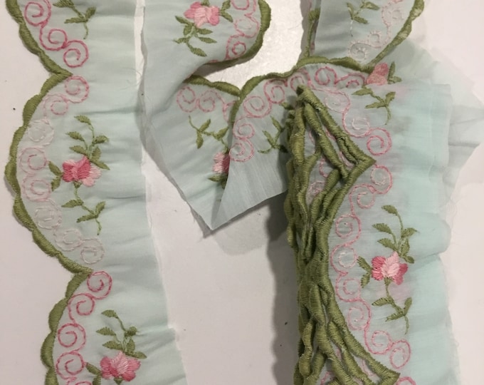 Vintage 3 Yards Embroidered Floral Lace-fabric Lace for Apparel and ...