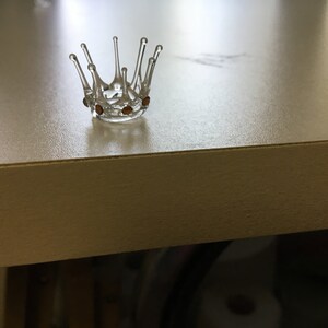 1/2 Inch Miniature Handmade Blown Glass Crown With Gems-tiny Doll Crown ...